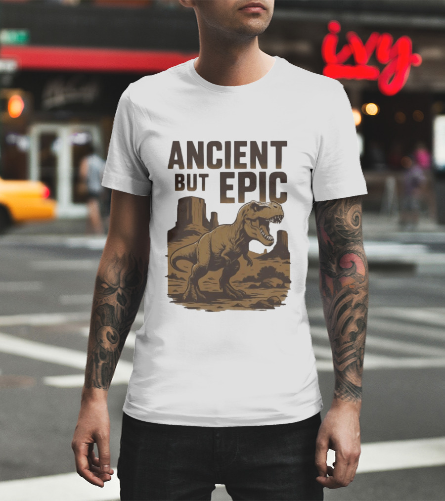 T. Rex Dinosaur Ancient But Epic Desert Scene T-Shirt