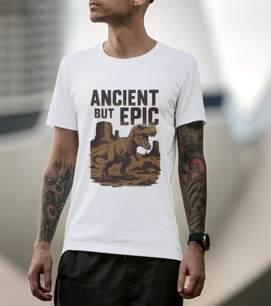 T. Rex Dinosaur Ancient But Epic Desert Scene T-Shirt