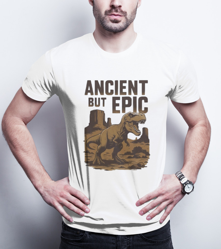 T. Rex Dinosaur Ancient But Epic Desert Scene T-Shirt