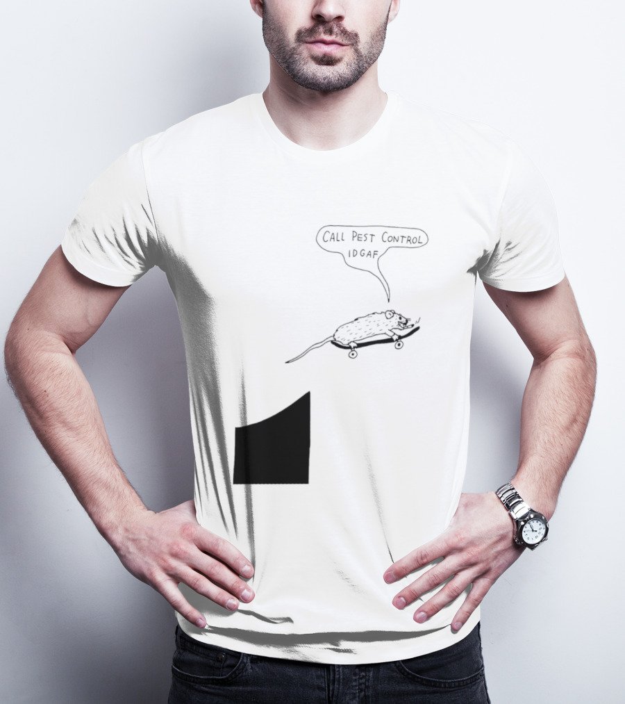 Call Pest Control IDGAF Rat On Skateboard T-Shirt