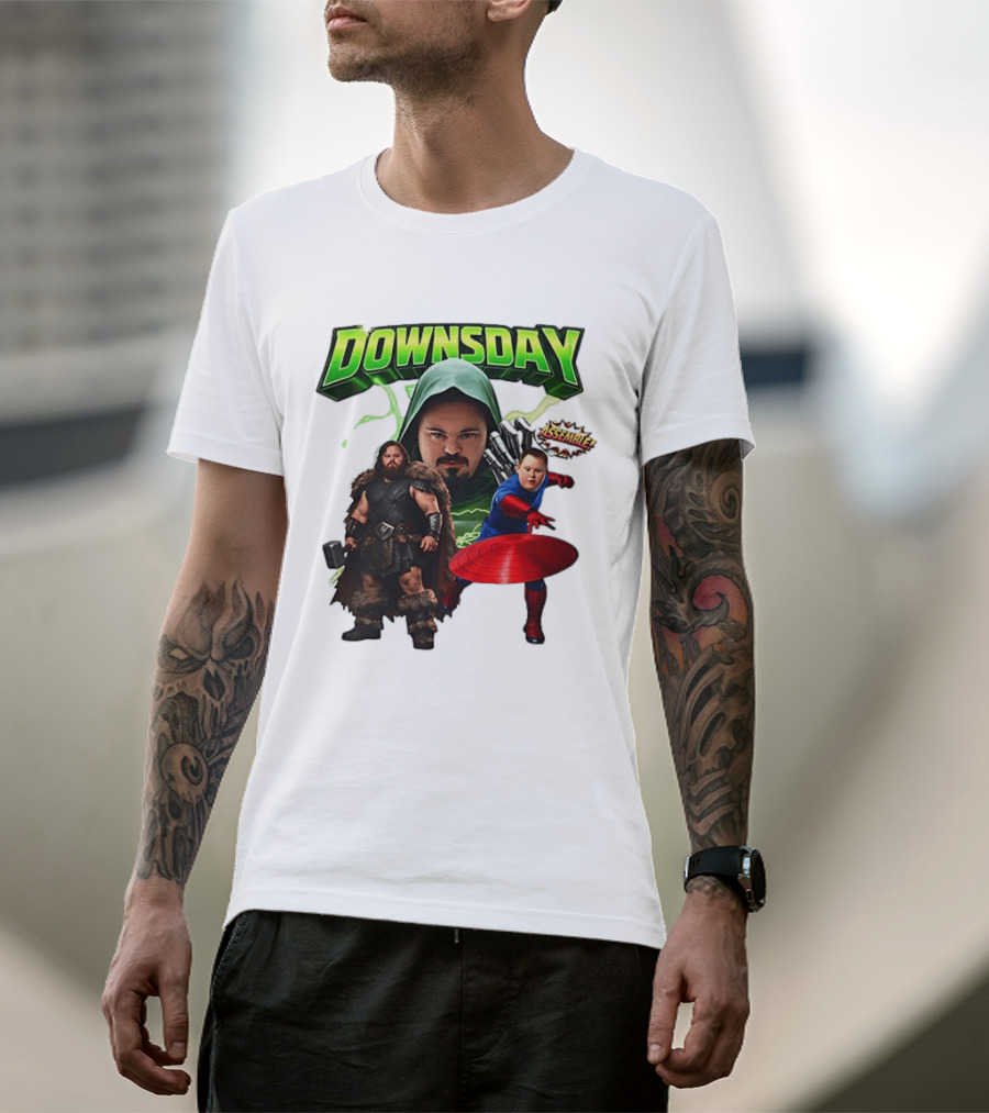 Donwsday Assemble Domesday X Down Syndrome Superhero T-Shirt
