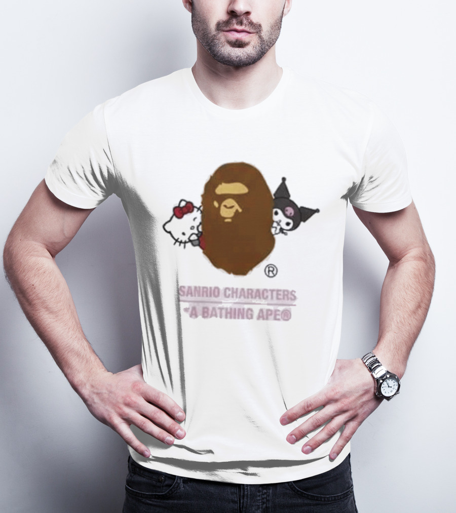 Hello Kitty Kuromi Sanrio Characters A Bathing Ape Babymilo Collaboration T-Shirt