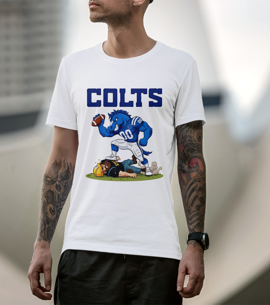 Colts Football Rivalry Humor Vs Steelers Comic T-Shirt
