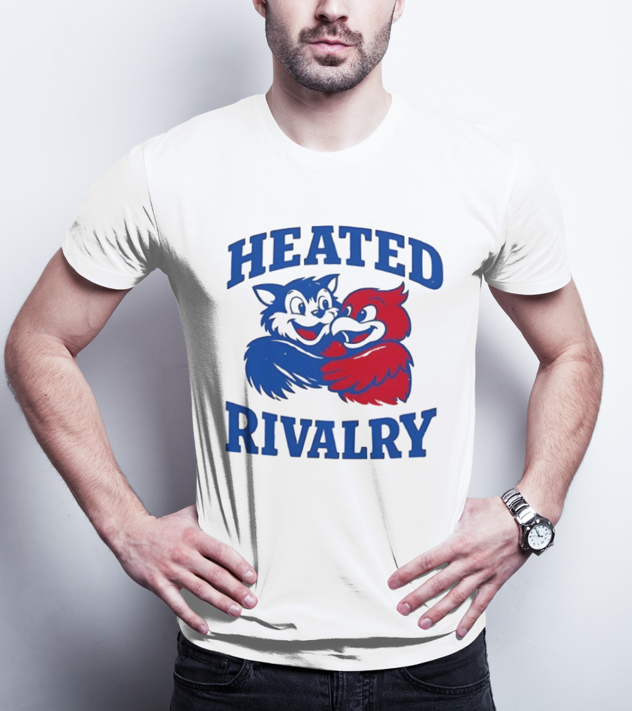 Heated Rivalry Kentucky Wildcats Louisville Cardinals Hugging Cartoon T-Shirt