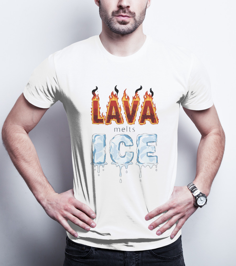 Lava Melts Ice 2026 Flame And Ice T-Shirt