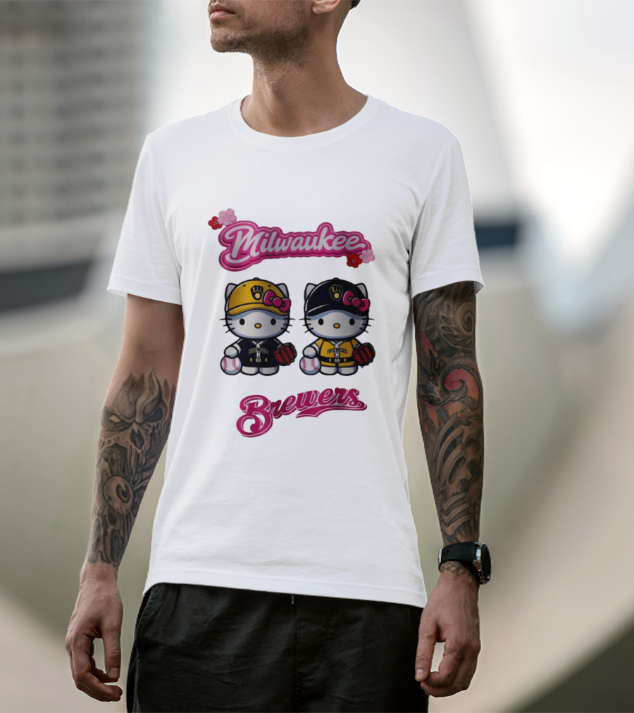Milwaukee Brewers Hello Kitty Baseball Collaboration 2026 T-Shirt