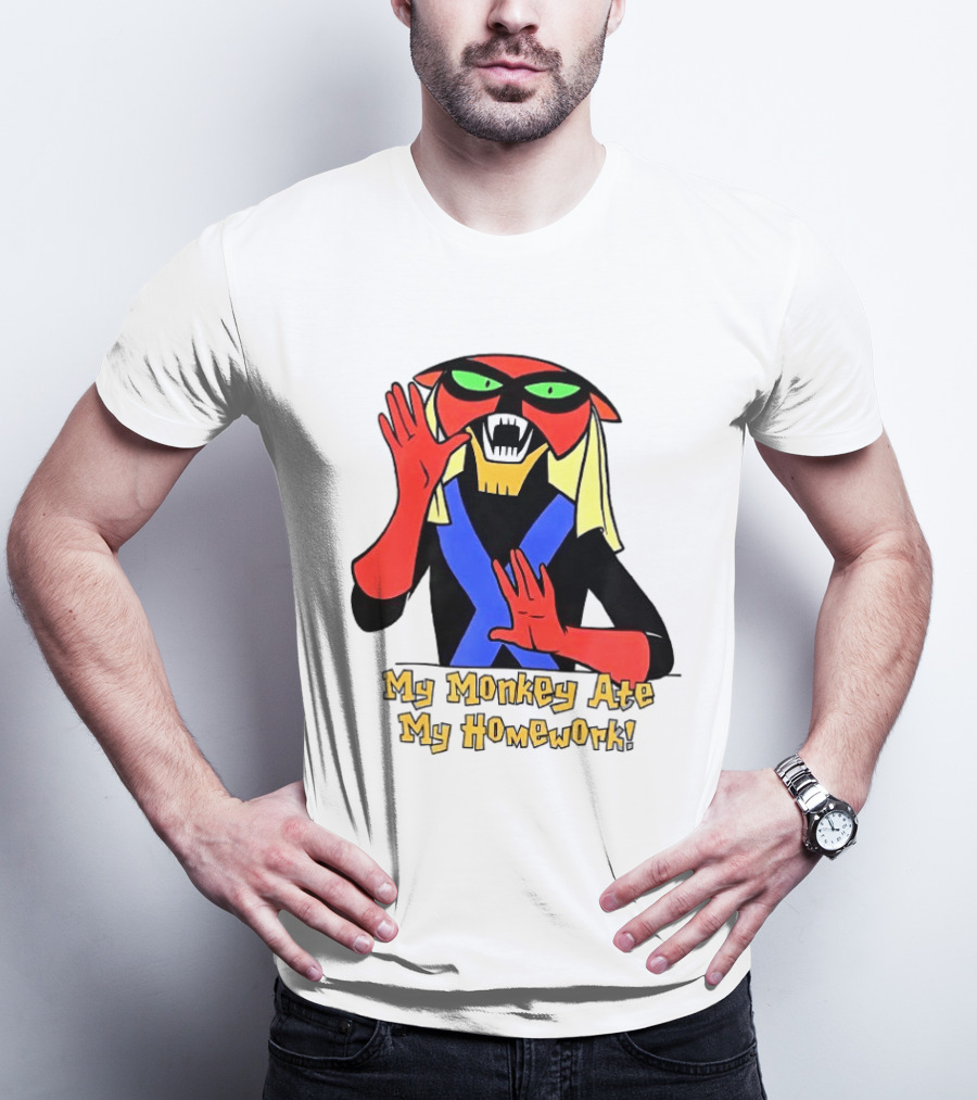 My Monkey Ate My Homework With Cartoon Character In Costume T-Shirt