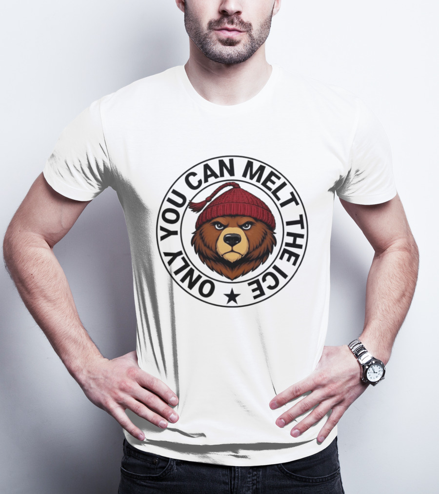 Only You Can Melt The Ice Bear Face Red Beanie T-Shirt