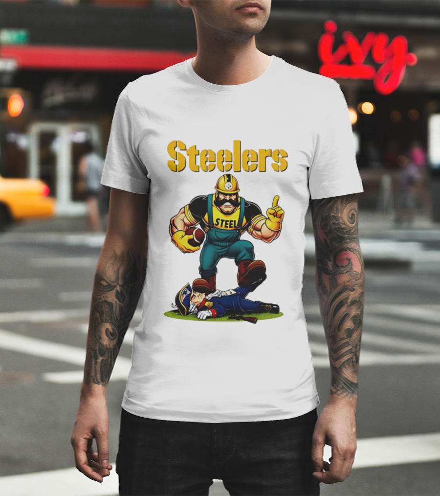 Pittsburgh Steelers Steelworker Triumphs Over New England Patriots Rivalry T-Shirt