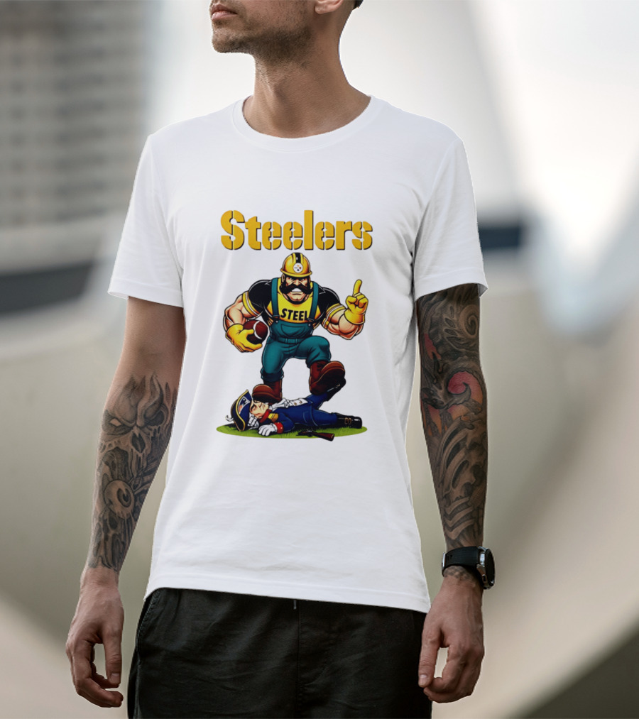Pittsburgh Steelers Steelworker Triumphs Over New England Patriots Rivalry T-Shirt