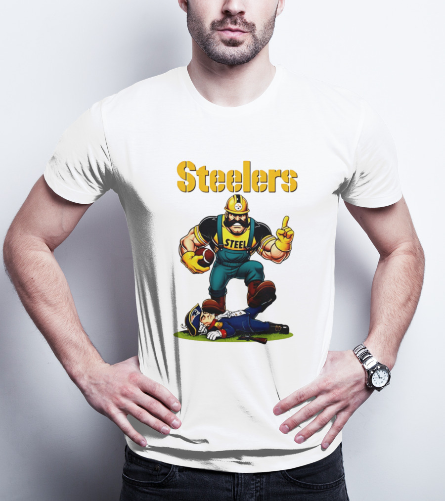 Pittsburgh Steelers Steelworker Triumphs Over New England Patriots Rivalry T-Shirt