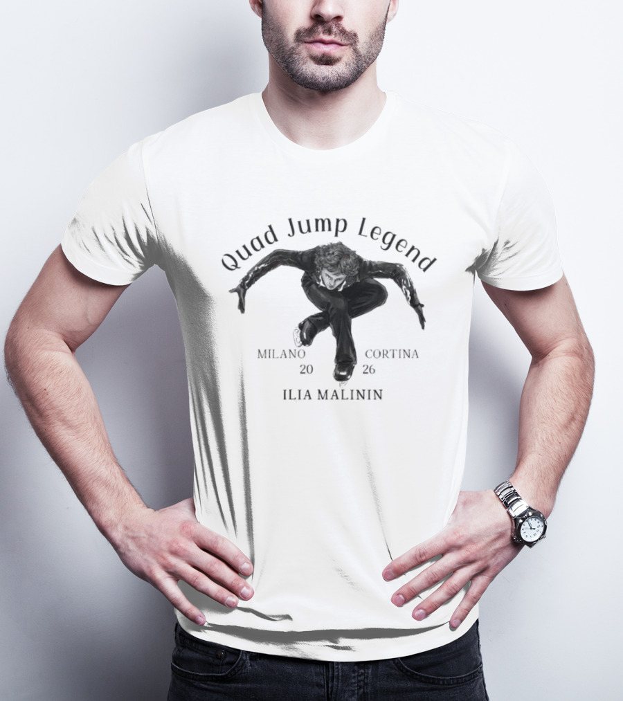 Quad Jump Legend Ilia Malinin Milano Cortina 2026 T-Shirt