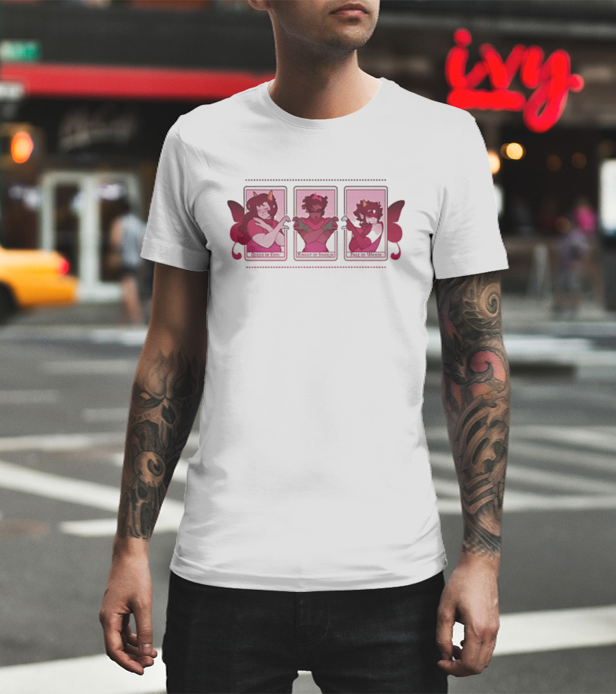 Queen Of Cups Knight Of Swords Page Of Wands Tarot Homestuck Characters T-Shirt
