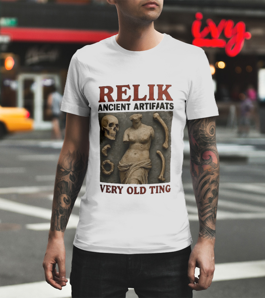 RELIX Ancient Artifacts Very Old Ting Statue And Skull T-Shirt