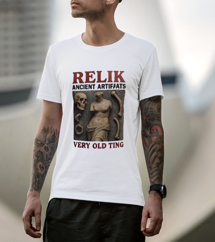 RELIX Ancient Artifacts Very Old Ting Statue And Skull T-Shirt