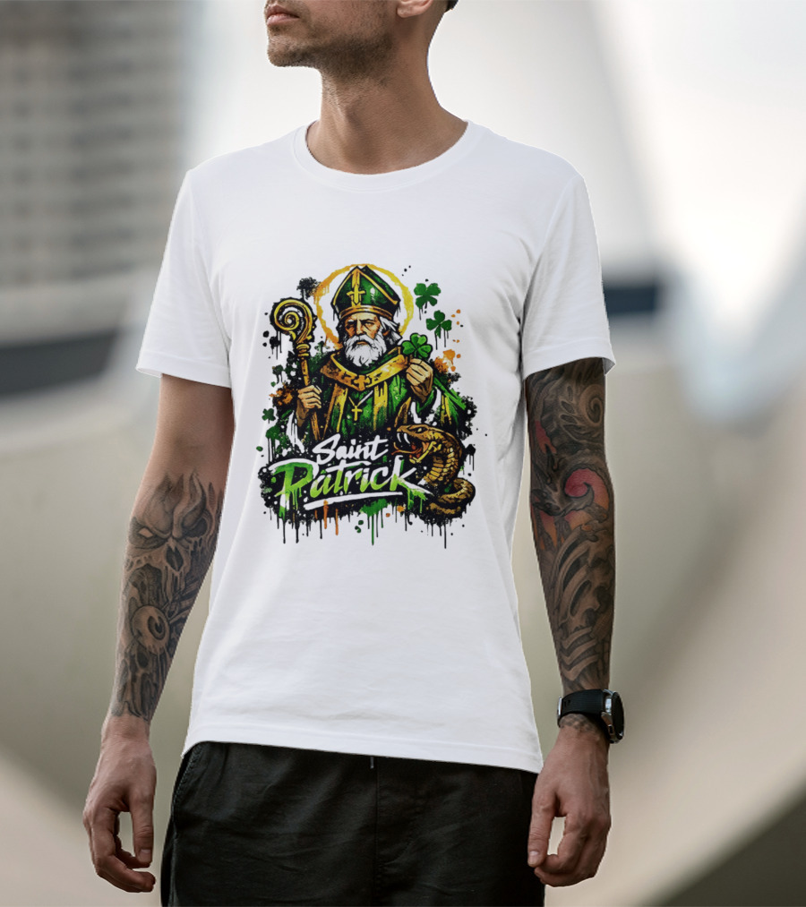 Saint Patrick Ireland St Patrick's Day With Shamrock And Snake T-Shirt