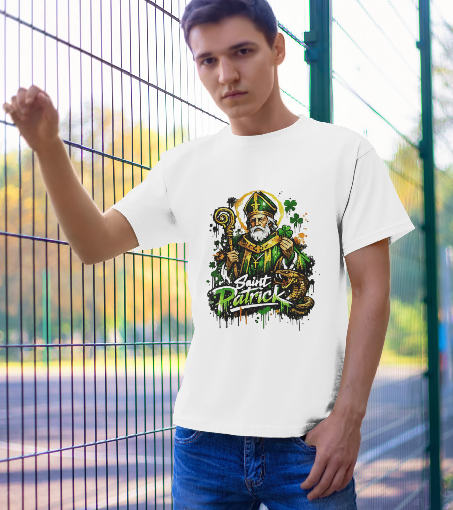 Saint Patrick Ireland St Patrick's Day With Shamrock And Snake T-Shirt