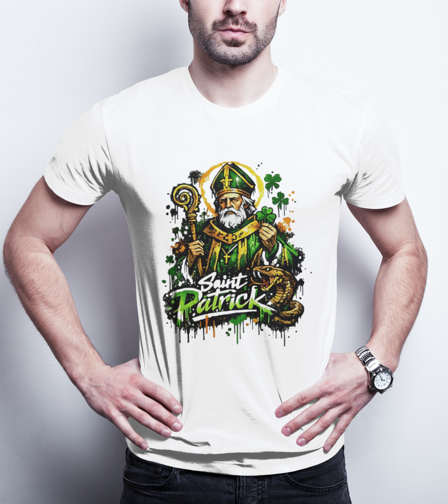 Saint Patrick Ireland St Patrick's Day With Shamrock And Snake T-Shirt