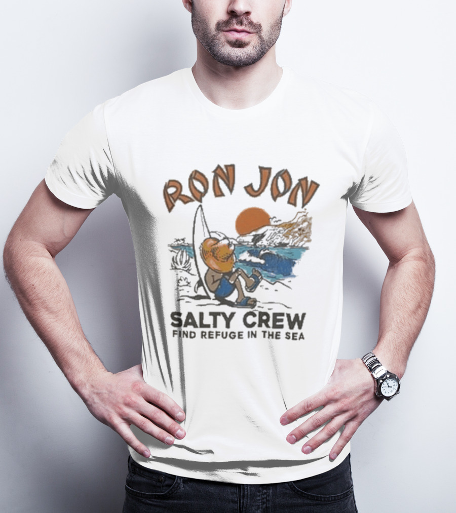 Salty Crew Ron Jon Find Refuge In The Sea Relaxation Scene T-Shirt