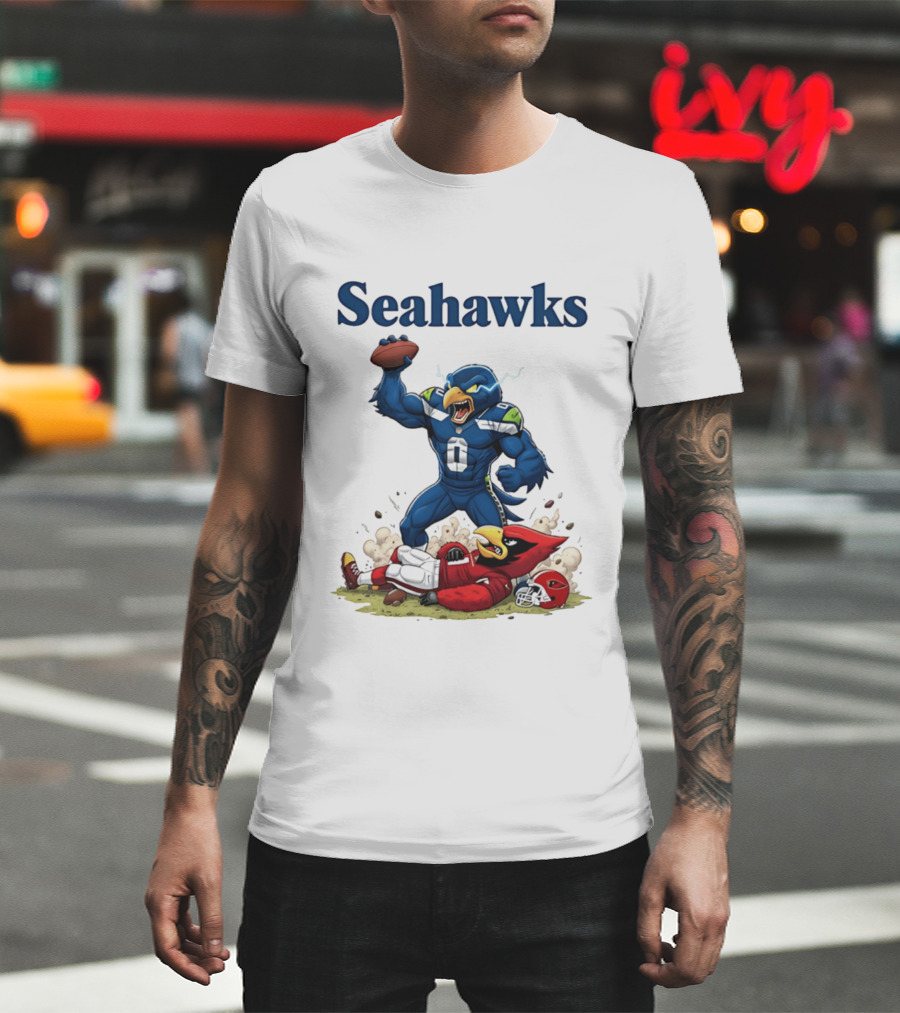 Seattle Seahawks Vs Arizona Cardinals Rivalry Victory Celebration T-Shirt