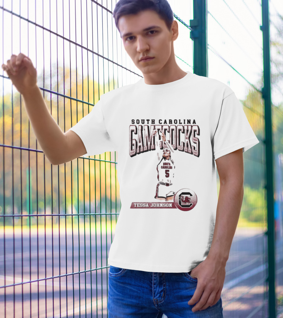 South Carolina Gamecocks Tessa Johnson WNBA Player Basketball Team T-Shirt