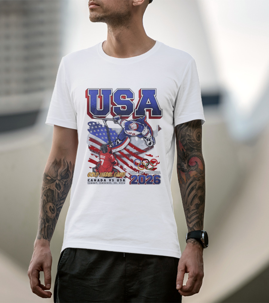 USA Hockey Gold Medal Game Canada Vs USA Milano Cortina 2026 T-Shirt