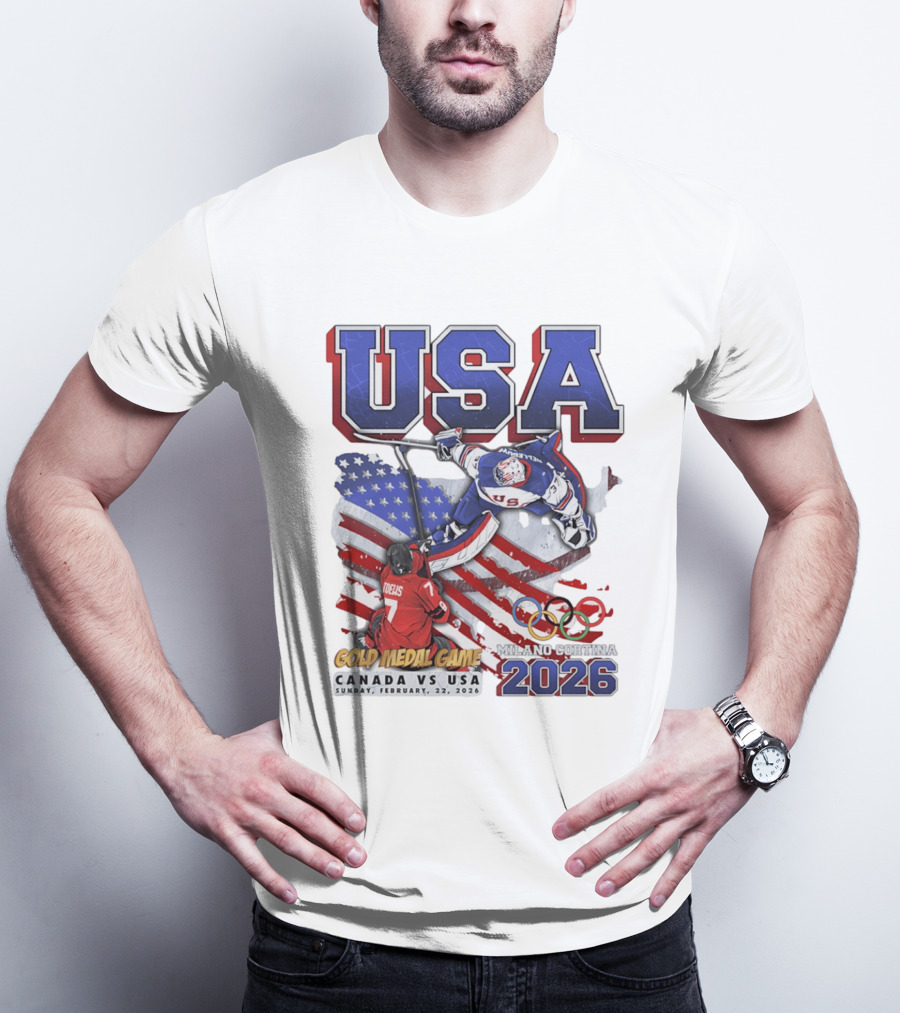 USA Hockey Gold Medal Game Canada Vs USA Milano Cortina 2026 T-Shirt