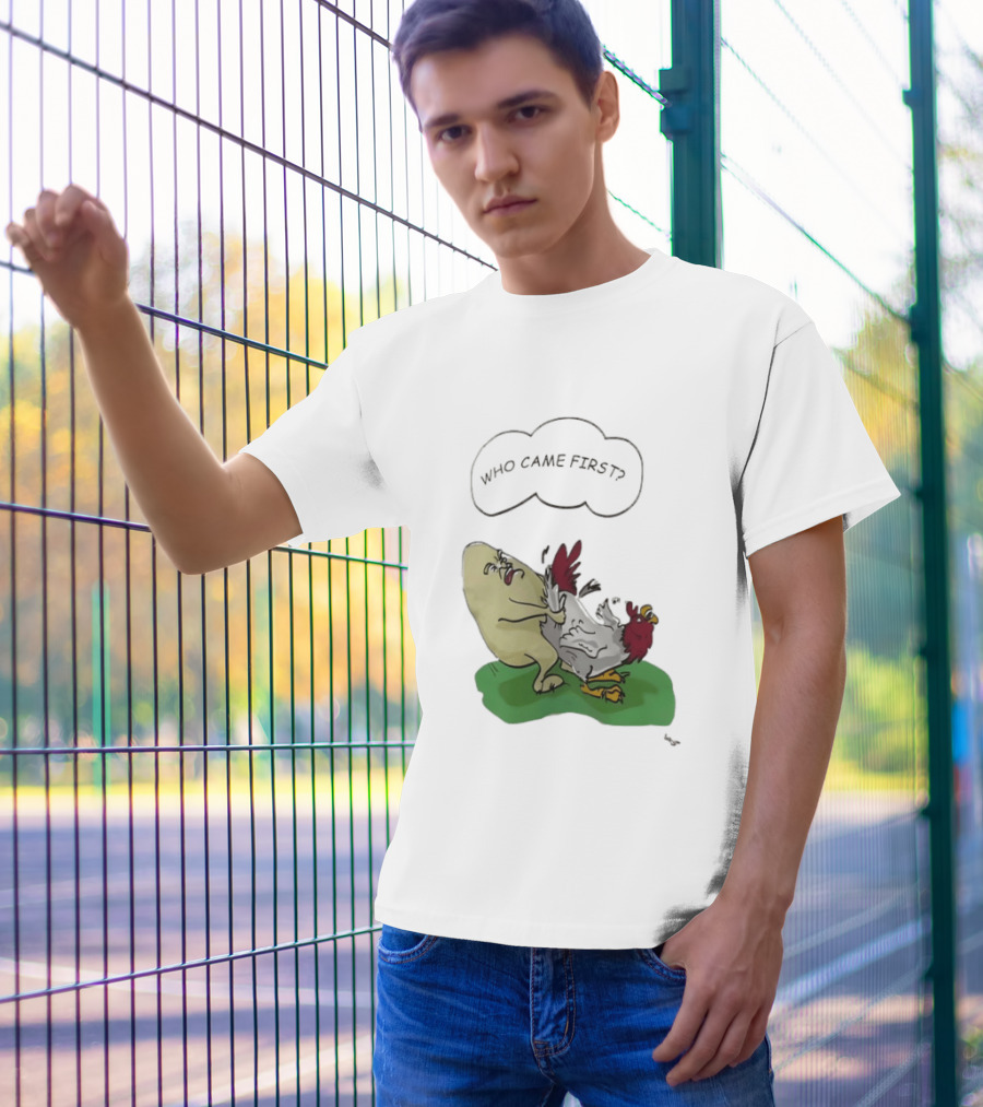 Who Came First Pete Townshend Chicken Humor T-Shirt
