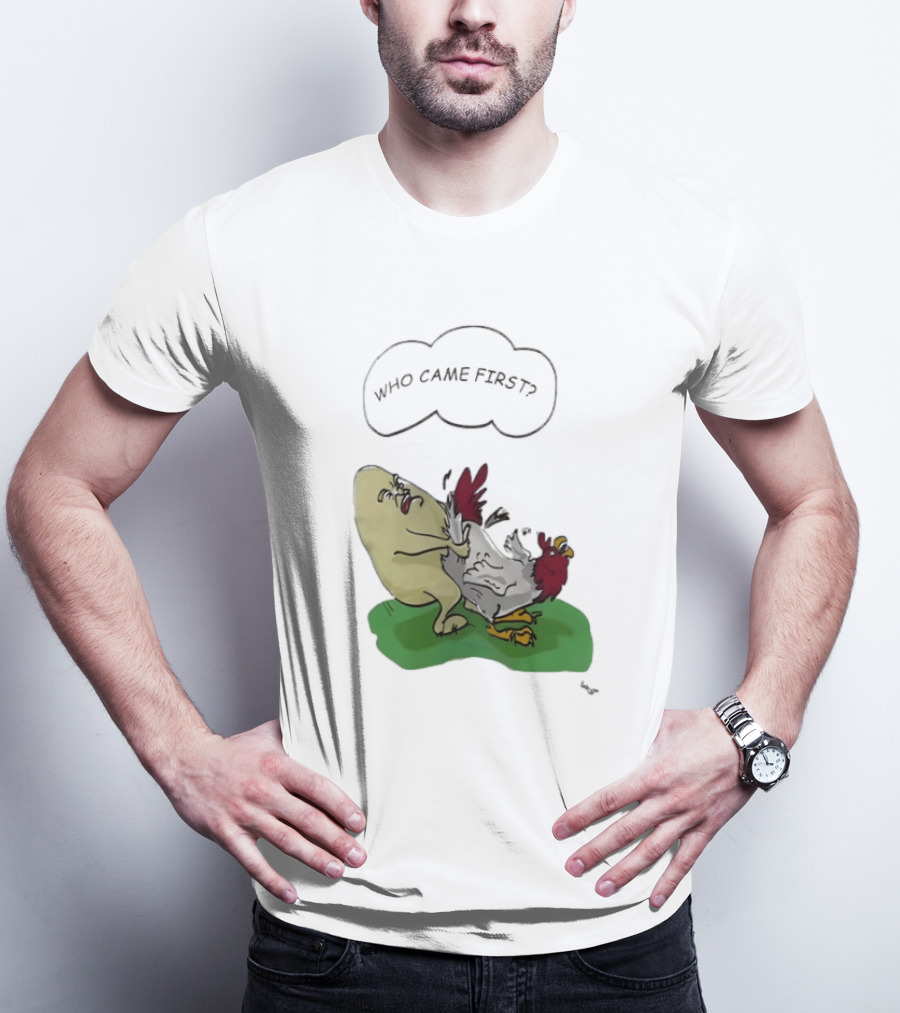 Who Came First Pete Townshend Chicken Humor T-Shirt