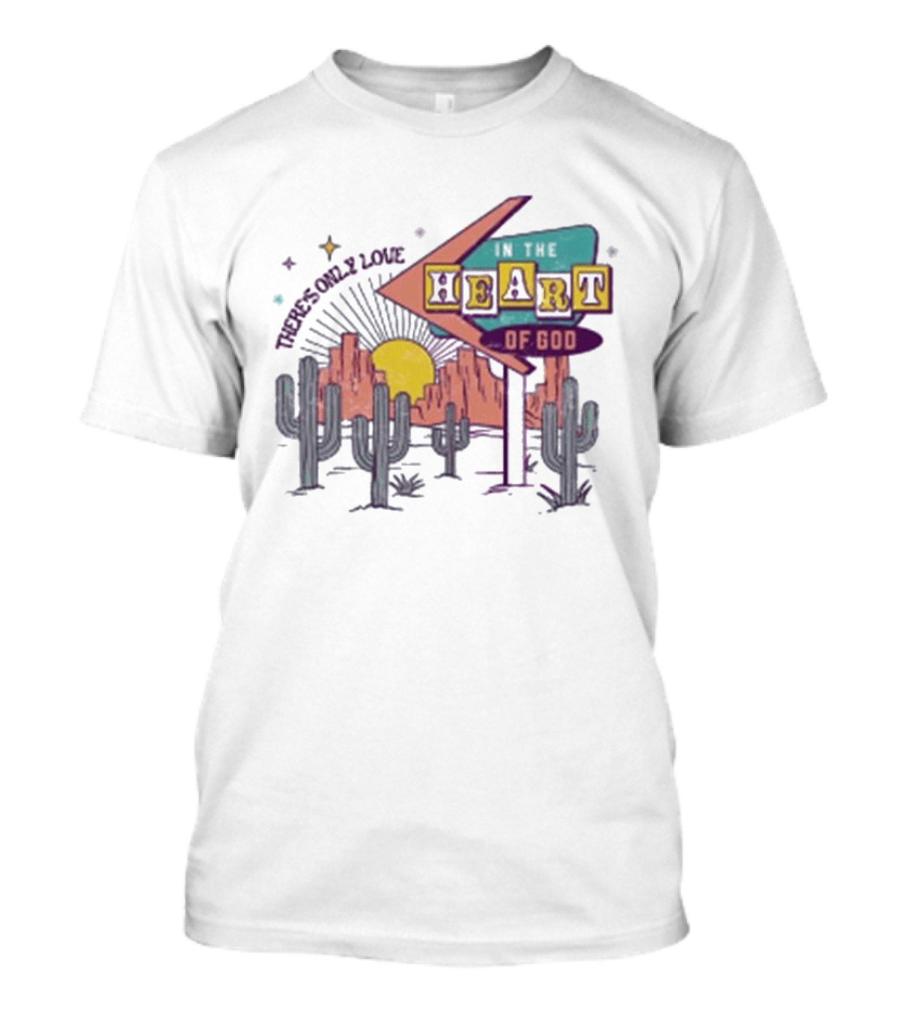 Zach Williams There's Only Love Heart Of God Desert Cactus Sunset T-Shirt
