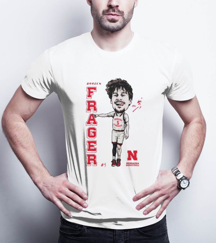 Braden Frager Nebraska Cornhuskers Basketball Caricature #5 T-Shirt