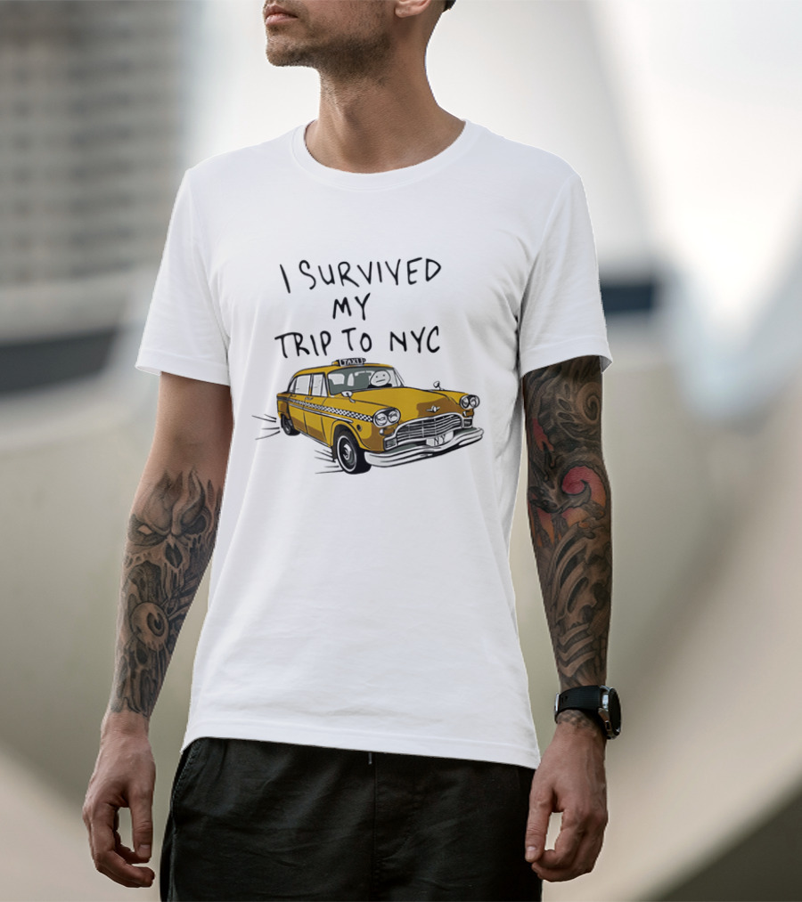 I Survived My Trip To NYC Tom Holland Peter Parker Yellow Taxi New York Adventure T-Shirt