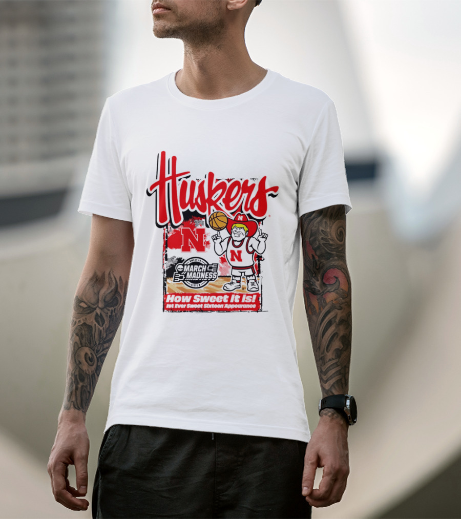 Nebraska Cornhuskers March Madness 2026 Sweet 16 Celebration Basketball Huskers How Sweet It Is T-Shirt