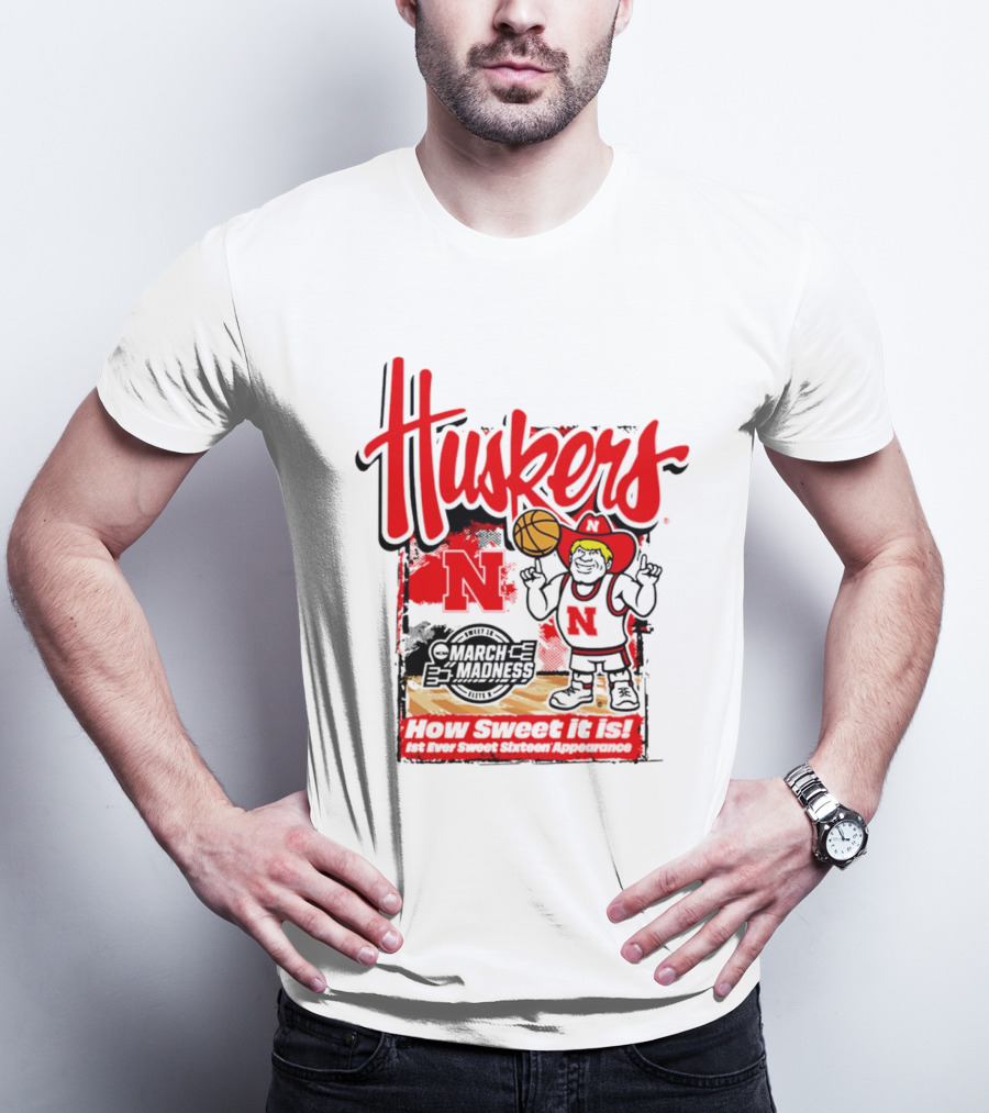 Nebraska Cornhuskers March Madness 2026 Sweet 16 Celebration Basketball Huskers How Sweet It Is T-Shirt