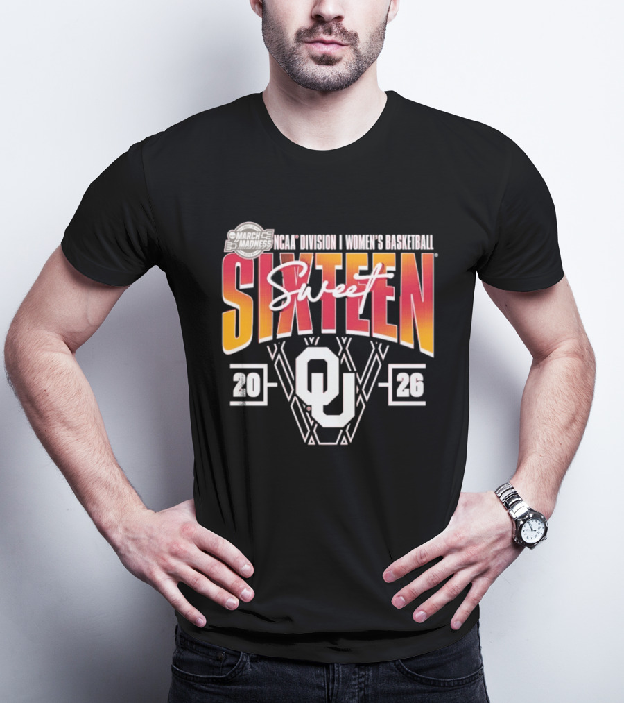 March Madness NCAA Division I Women's Basketball Oklahoma Sooners Sweet Sixteen 2026 T-Shirt