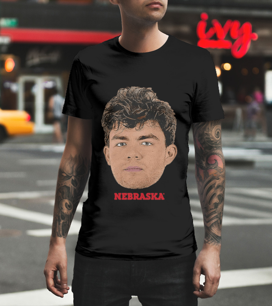 Henry Burt Nebraska Cornhuskers Big Head Face Cutout T-Shirt
