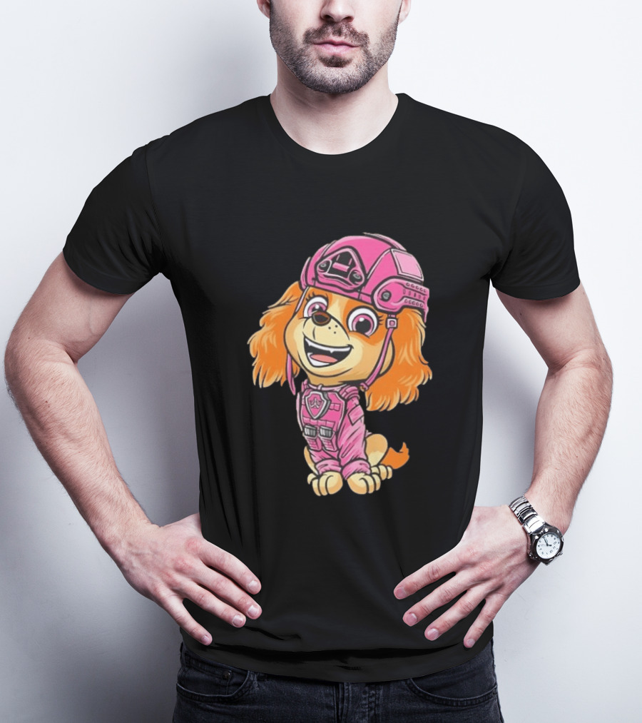 Paw Patrol Skye Air Rescue Pup In Pink Helmet And Suit T-Shirt