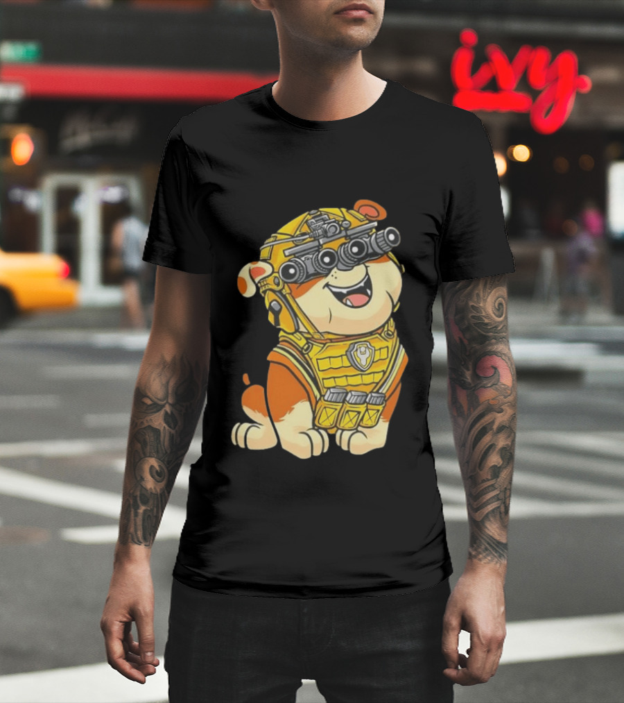 Rubble Construction Paw Patrol Dog Night Vision Goggles T-Shirt