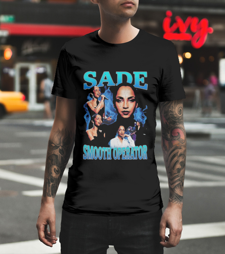 Sade Smooth Operator 90's Iconic Style Retro Music Collage T-Shirt