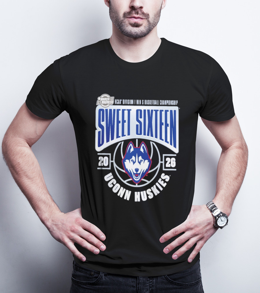 UConn Huskies 2026 NCAA Division I Men's Basketball Championship March Madness Sweet Sixteen T-Shirt