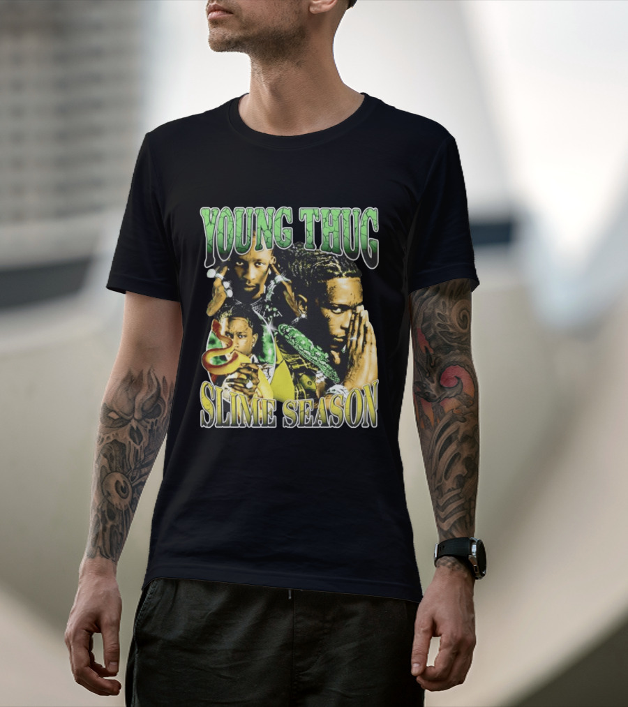 Young Thug Slime Season 90s Nostalgia Graphic Collage T-Shirt