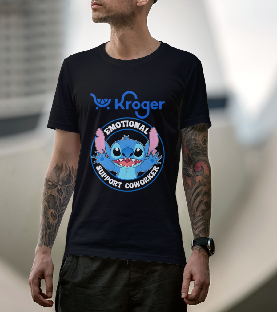 Kroger Emotional Support Coworker Stitch T-Shirt