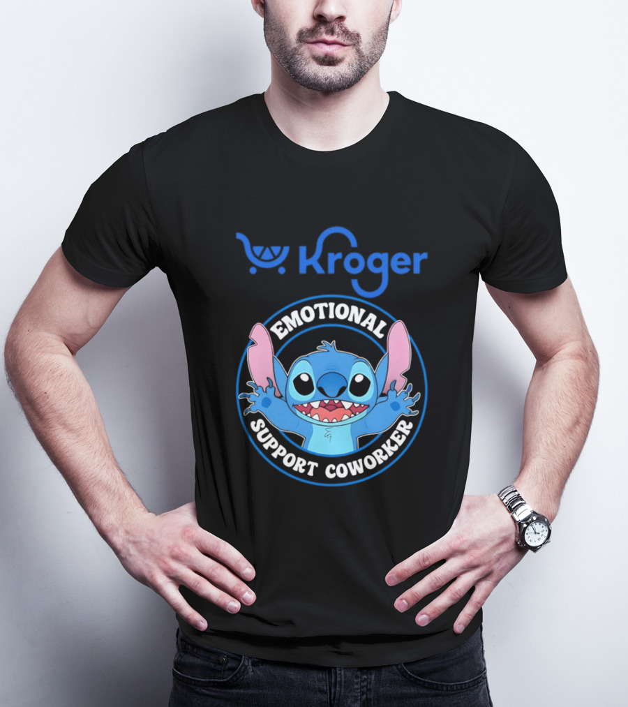 Kroger Emotional Support Coworker Stitch T-Shirt