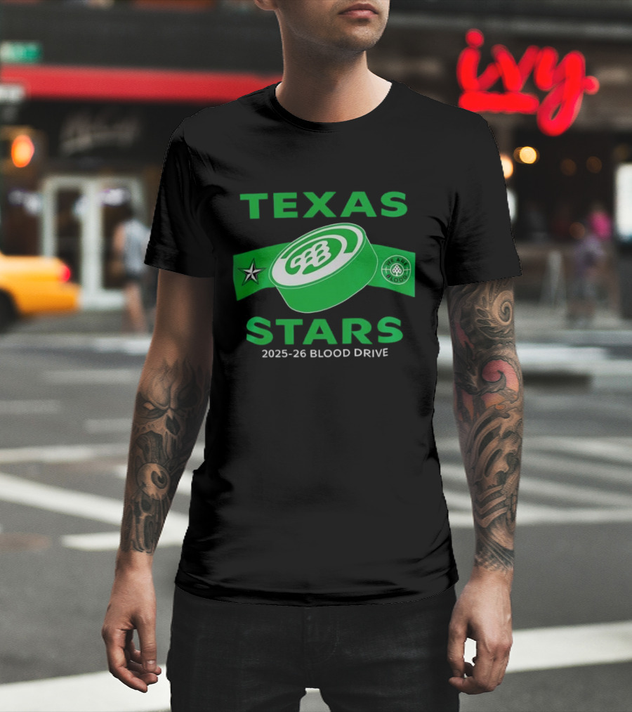 Texas Stars 2025 2026 Blood Drive Hockey Band T-Shirt