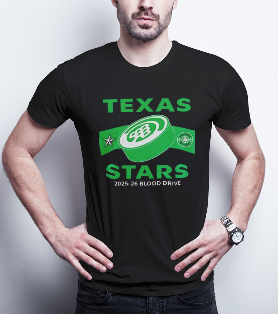 Texas Stars 2025 2026 Blood Drive Hockey Band T-Shirt