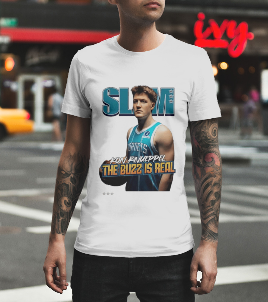 SLAM Kon Knueppel The Buzz Is Real Hornets Basketball T-Shirt