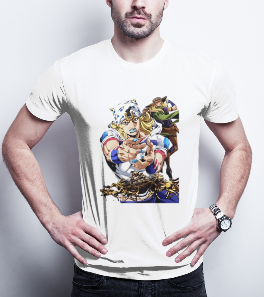 Steel Ball Run JoJo's Bizarre Adventure Gyro Zeppeli And Johnny Joestar Anime Characters T-Shirt