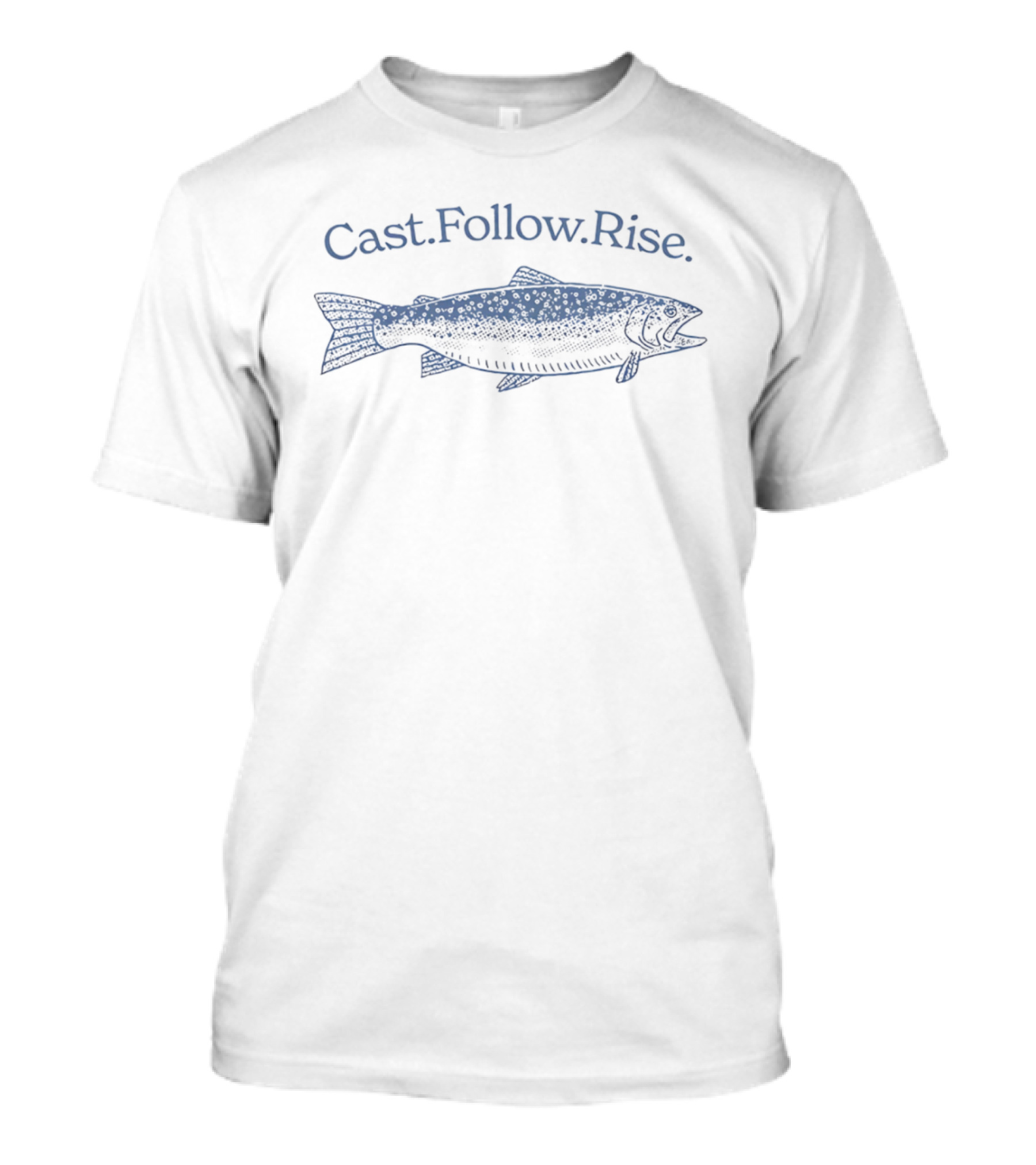 Cast Follow Rise Navy Fish Iconic Catching T-Shirt
