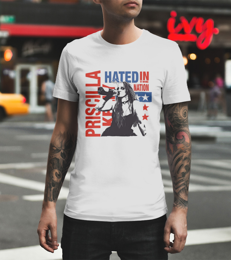 Priscilla Kelly NXT Hated In The Nation Bold Red And Blue T-Shirt