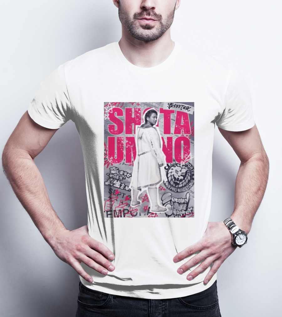 Shota Umino New Japan Pro Wrestling Graffiti Style Banner T-Shirt